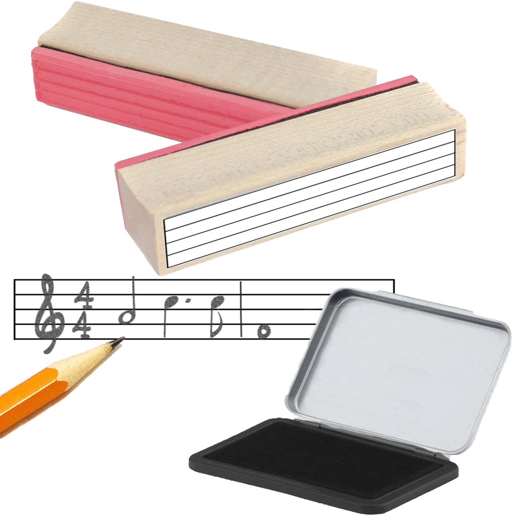 Large Music Staff Rubber Stamp – Whirlwindpress